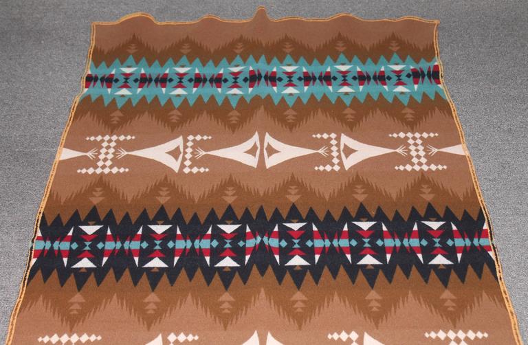 Amazing Cayuse Pendleton Indian Design Camp Blanket at 1stDibs