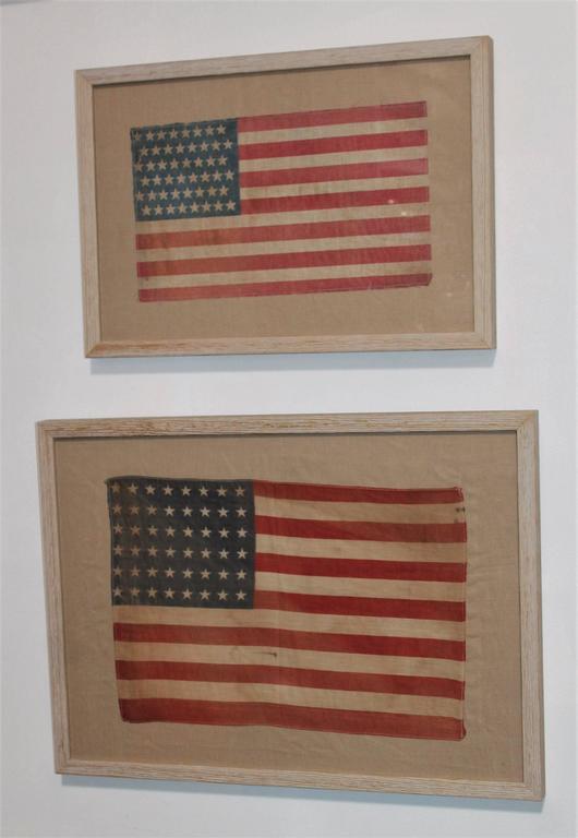 Pair of Framed 48 Star Parade Flags at 1stDibs | framed flags for sale