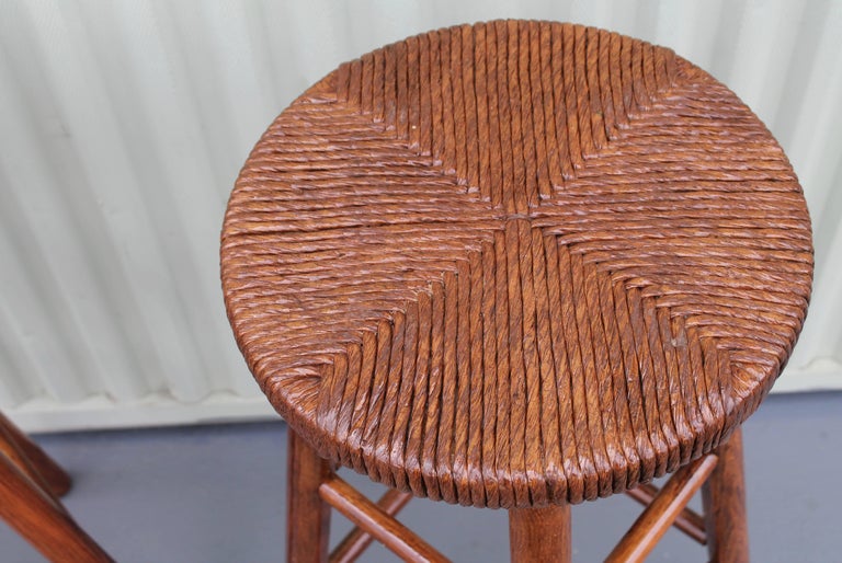Pair of Rustic Handmade Bar Stools at 1stDibs