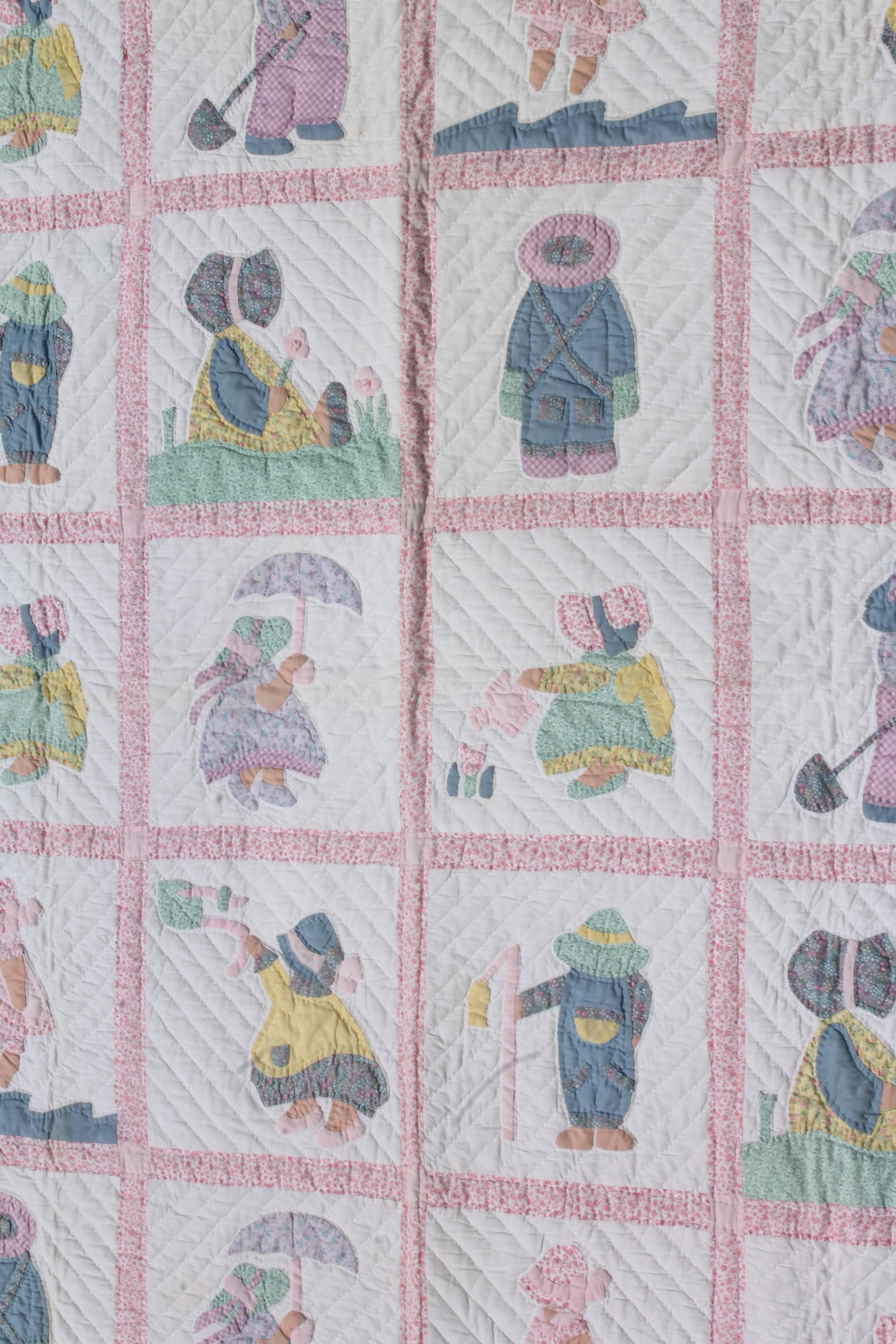 1940s Overall Sam and Sue Applique Quilt at 1stDibs | sam and sue ...