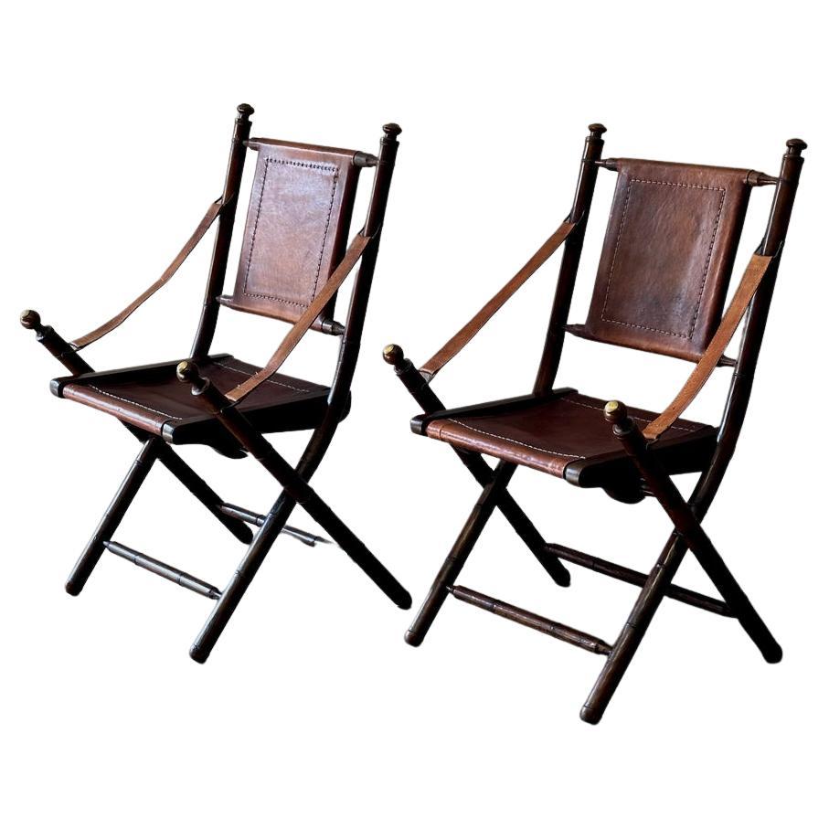 Pair of Military Campaign Chairs For Sale at 1stDibs