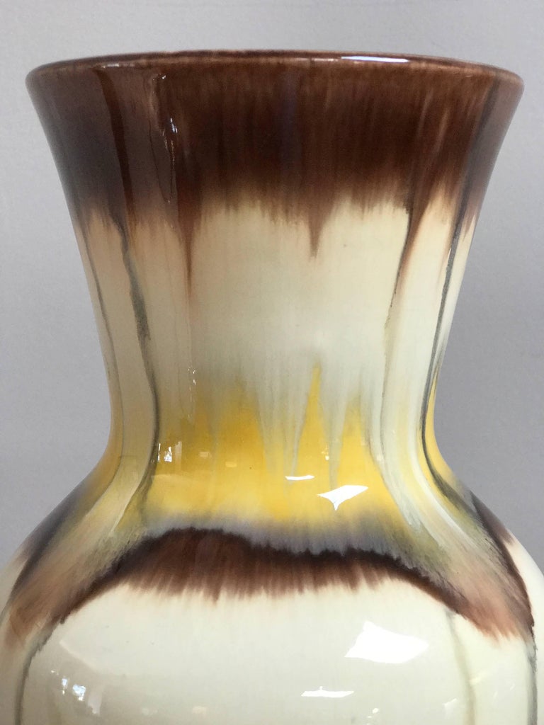 Yellow and Brick Toned Abstract Vase from West Germany Circa 1950 at ...