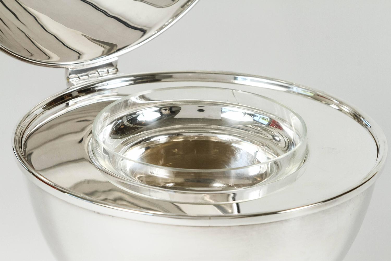 Oval Silver Plate Caviar Server by St. James at 1stdibs