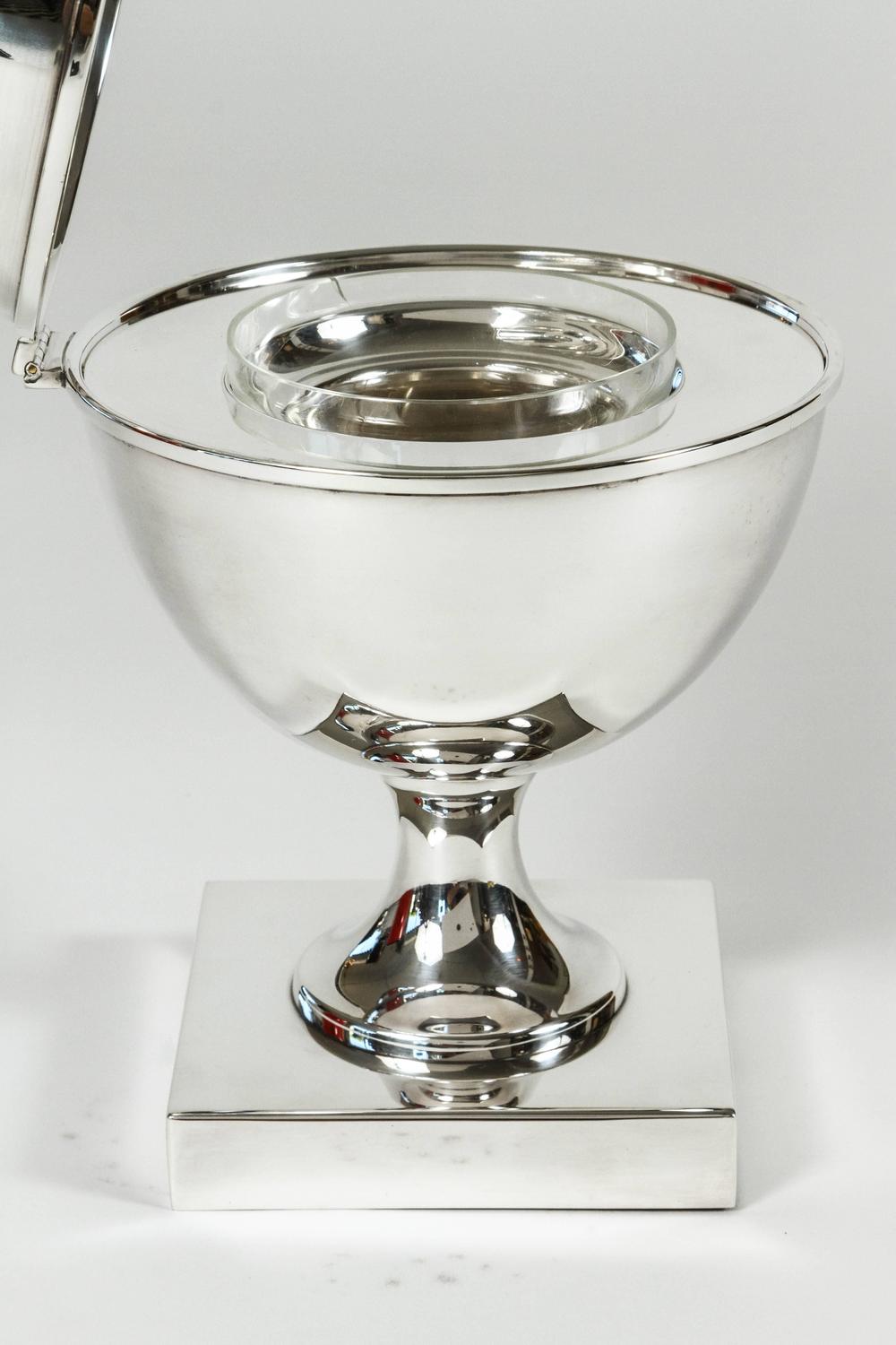 Oval Silver Plate Caviar Server by St. James at 1stdibs