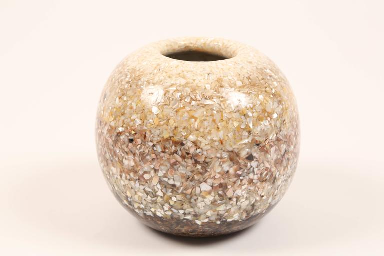 Mother-of-pearl and Sea Shell Encrusted Resin Vase at 1stDibs