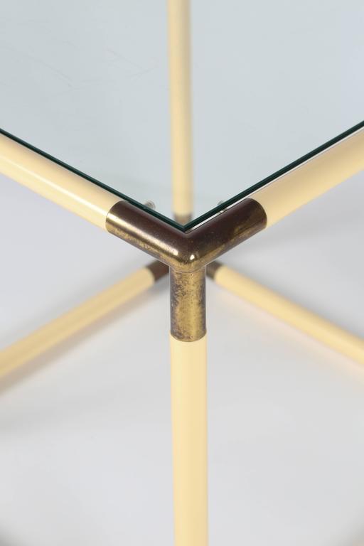 Modernist Italian Geometric Cube Form Glass Top Table at 1stDibs