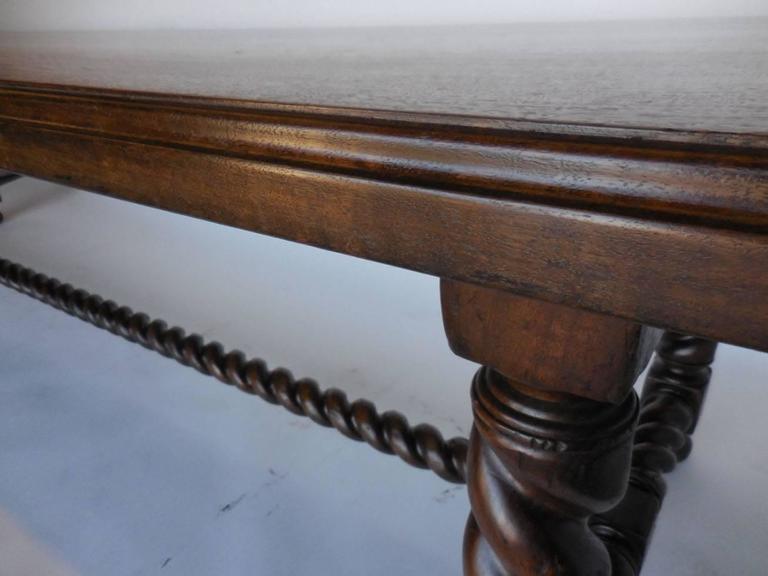 Dos Gallos Long Custom Spiral Leg Dining Table in Walnut For Sale at ...