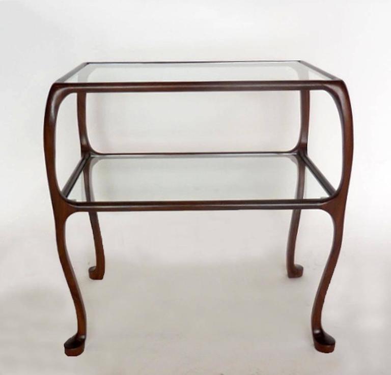 Dos Gallos Custom Curvy Side Table in Walnut Wood For Sale at 1stDibs