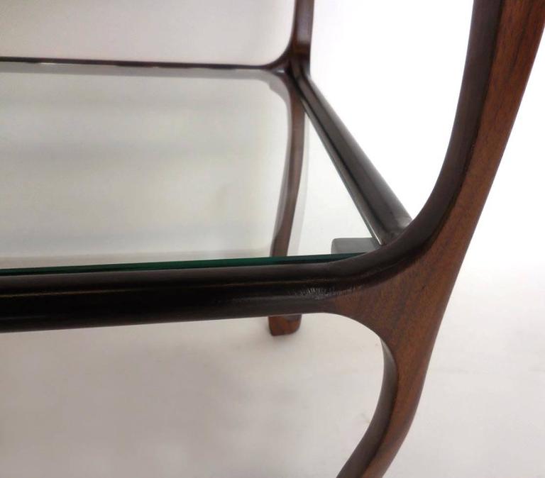 Dos Gallos Custom Curvy Side Table in Walnut Wood For Sale at 1stDibs