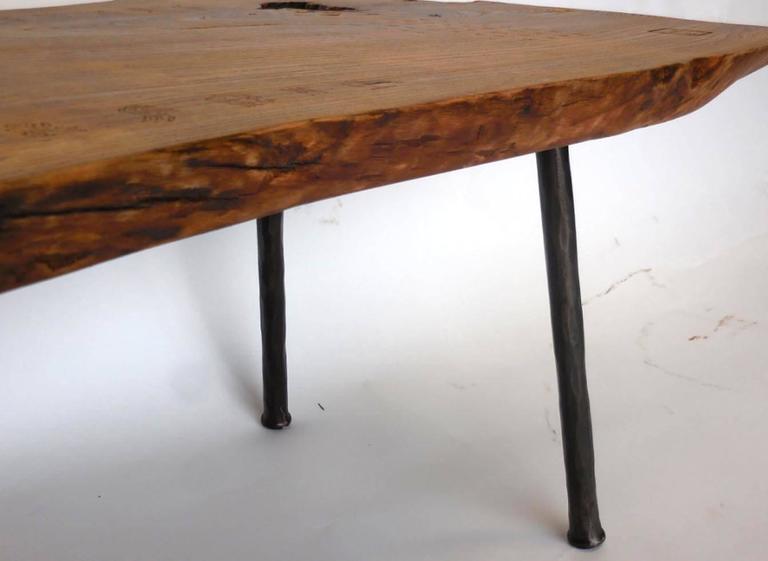 Live Edge Wood Slab Coffee Table or Bench with Three Legs at 1stDibs