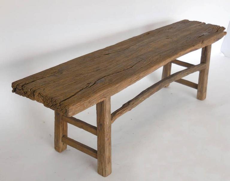 19th Century Elm Bench at 1stDibs | elm wood bench, old wood bench