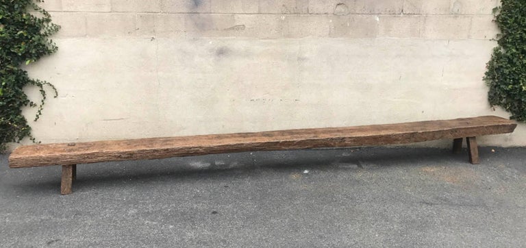 19th Century Primitive Long Low Bench at 1stDibs