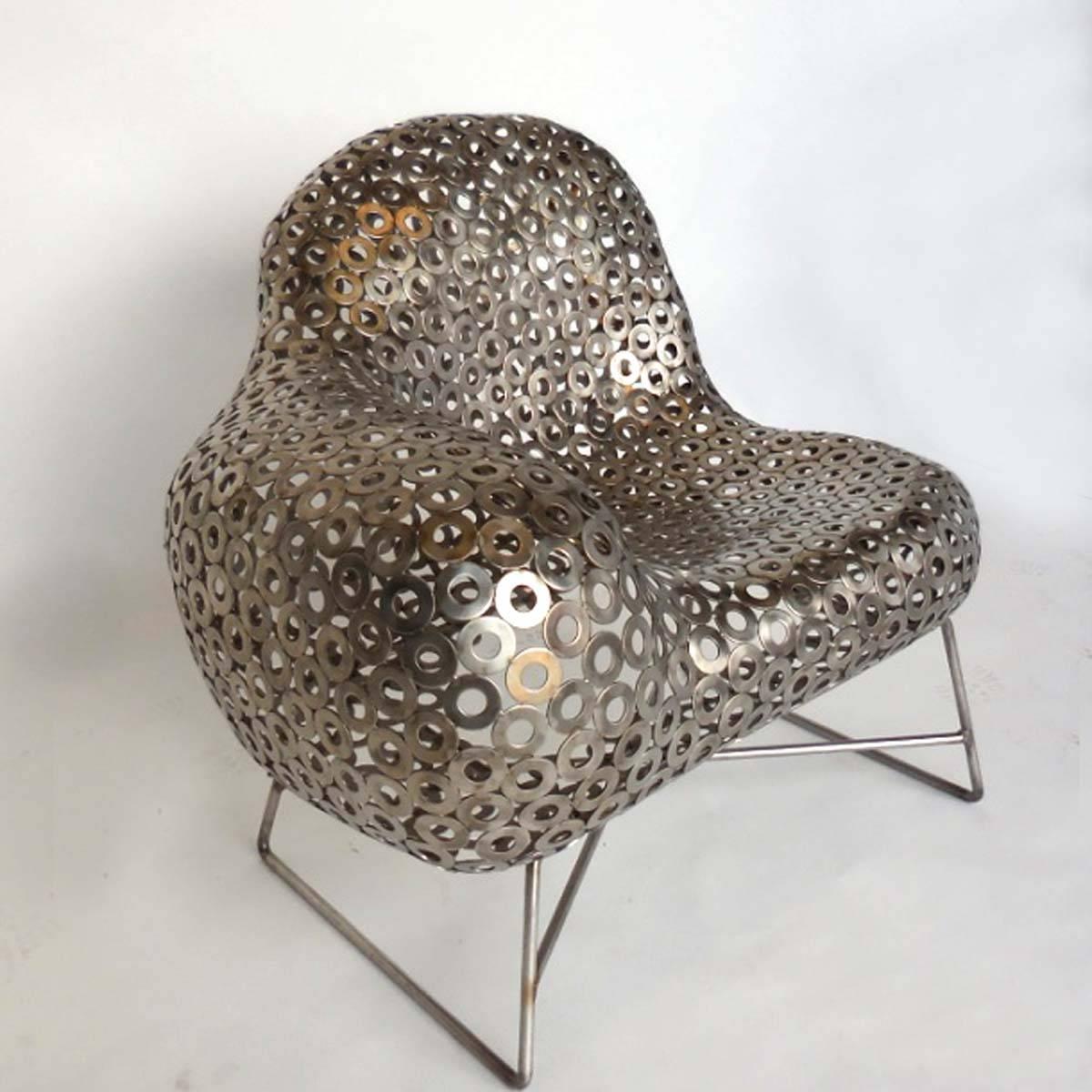 Freeform Metal Lounge Modern Lounge Chair For Sale at 1stDibs