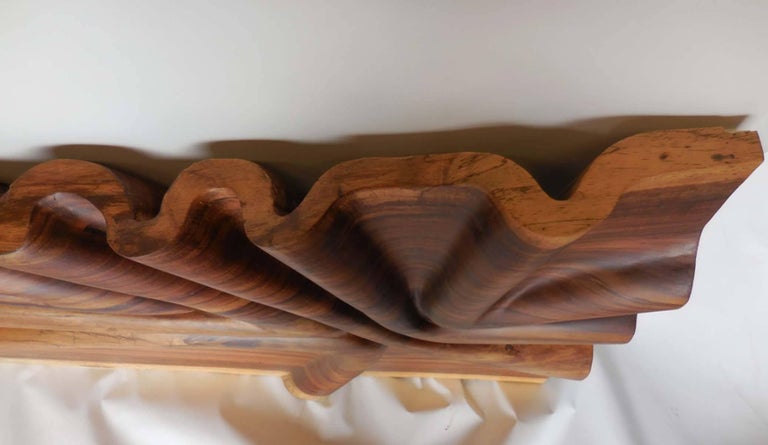 Modern Live Edge Undulating Wall Sculpture or Headboard For Sale at 1stDibs