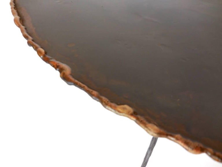 Hand-Forged Iron and Bronze Tripod Table For Sale at 1stDibs
