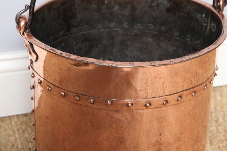 English Copper Bucket with Riveted Seams For Sale at 1stDibs | antique ...