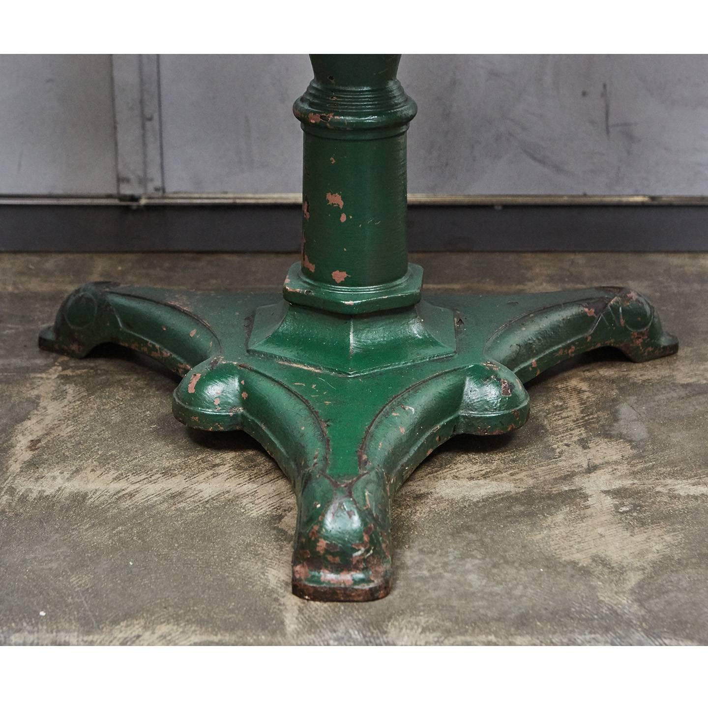 Metal Table with Antique Base For Sale at 1stDibs