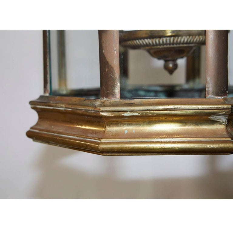 Pair of English Lantern Hanging Lamps For Sale at 1stDibs