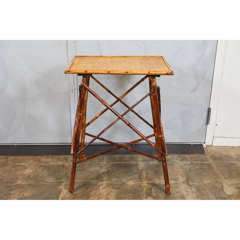 English Victorian Tiger Bamboo Table For Sale at 1stDibs