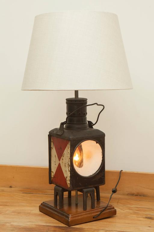 Antique Train Lantern Lamp For Sale at 1stDibs