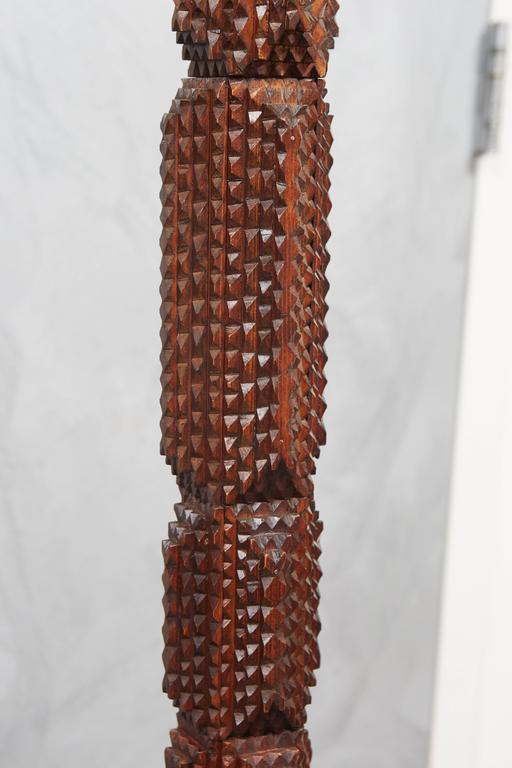 Tramp Art Floor Lamp with Linen Shade at 1stDibs | tramp lamp