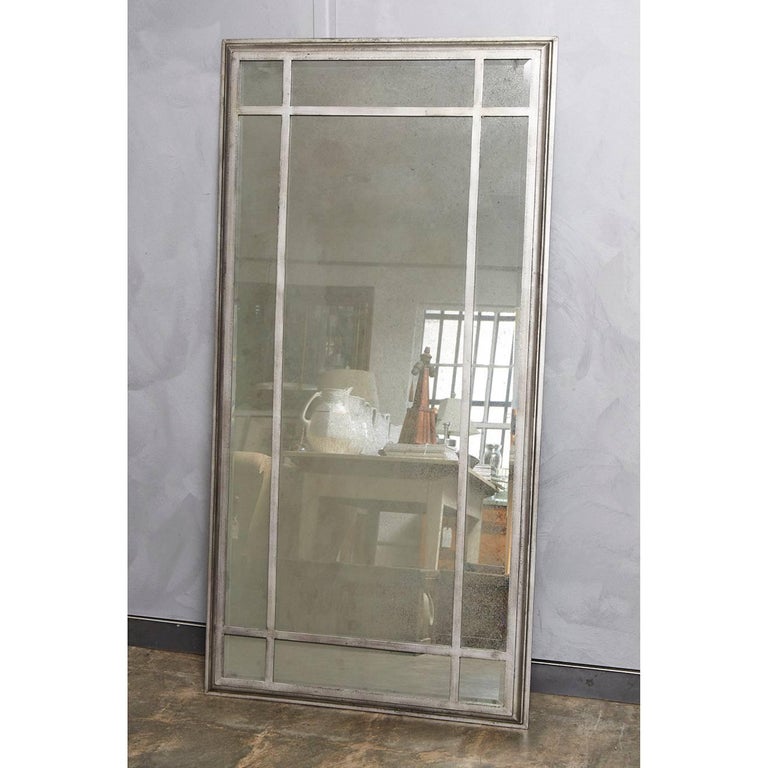 Large Metal Framed Industrial Style Mirror For Sale at 1stDibs