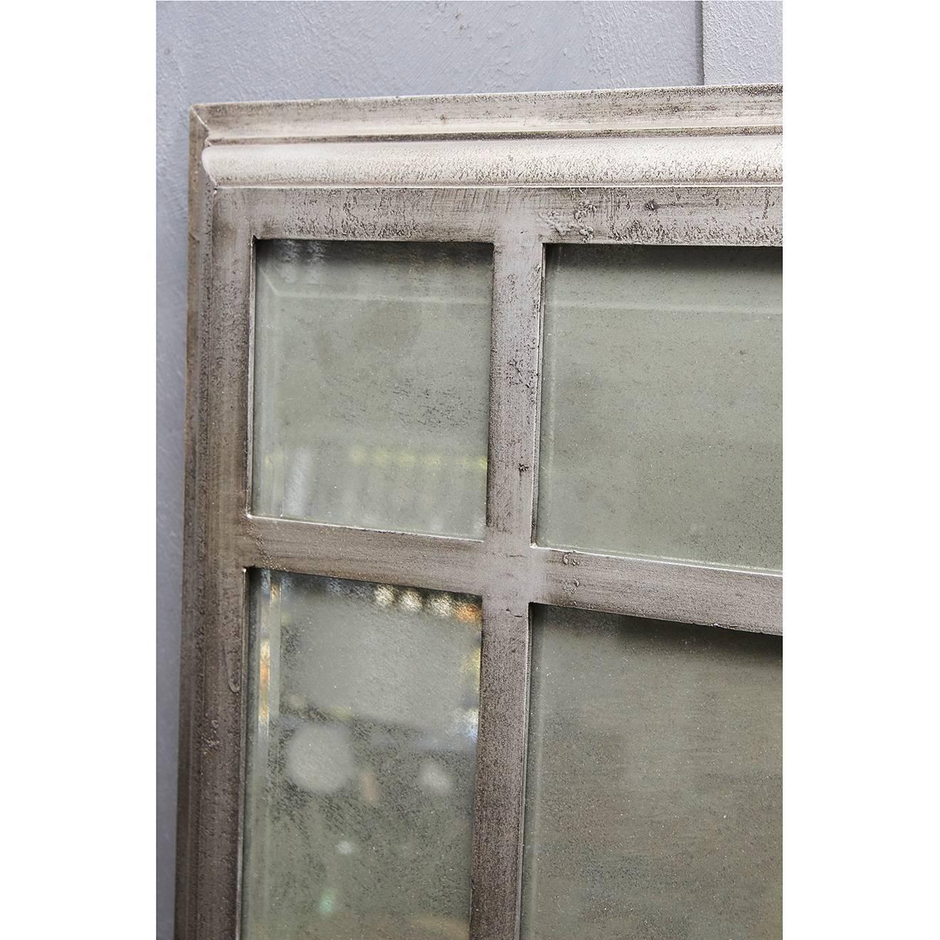 Large Metal Framed Industrial Style Mirror For Sale at 1stDibs ...