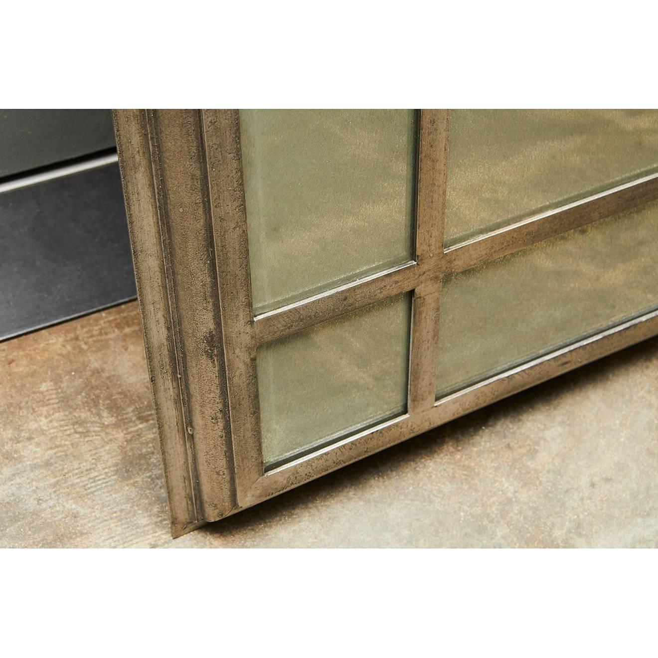 Large Metal Framed Industrial Style Mirror For Sale at 1stDibs ...