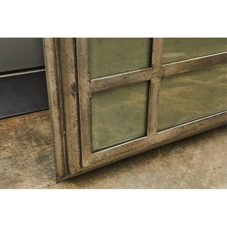 Large Metal Framed Industrial Style Mirror For Sale at 1stDibs