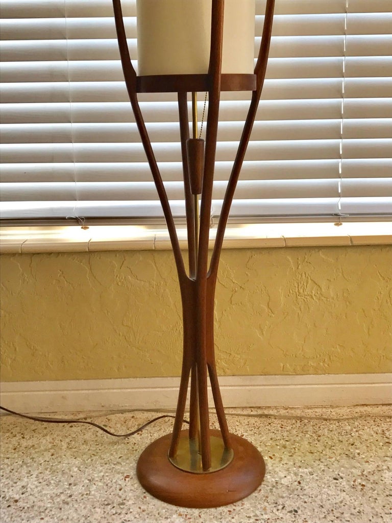 Modeline Sculptural Walnut Mid-Century Modern Floor Lamp at 1stDibs