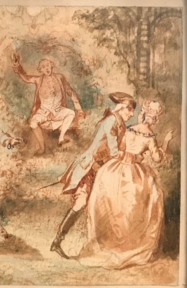 French 18th Century Watercolor 'Blind Man's Bluff' at 1stDibs | blind ...