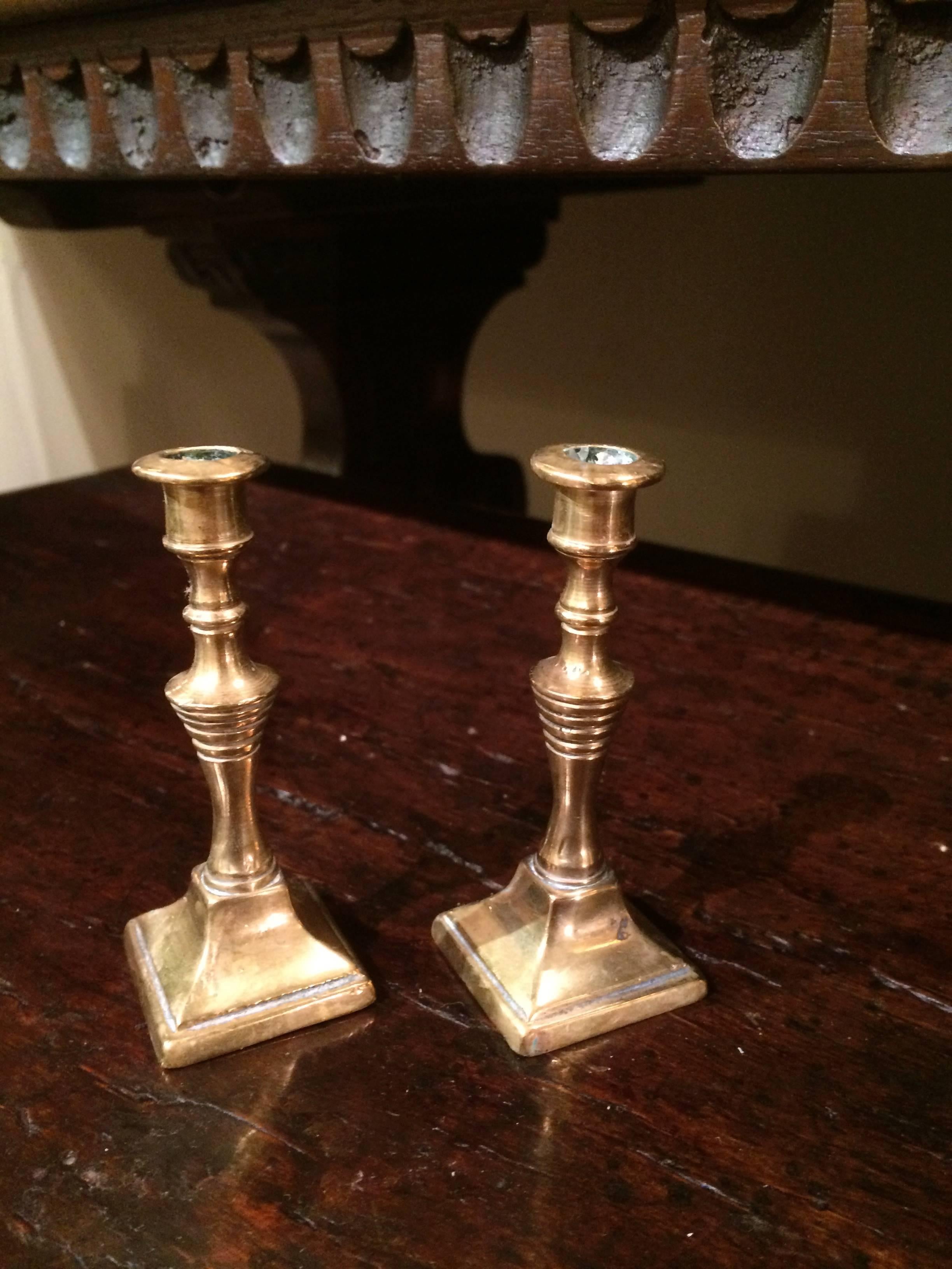 English Brass Miniature Candlesticks, Two Pairs at 1stDibs | miniature ...