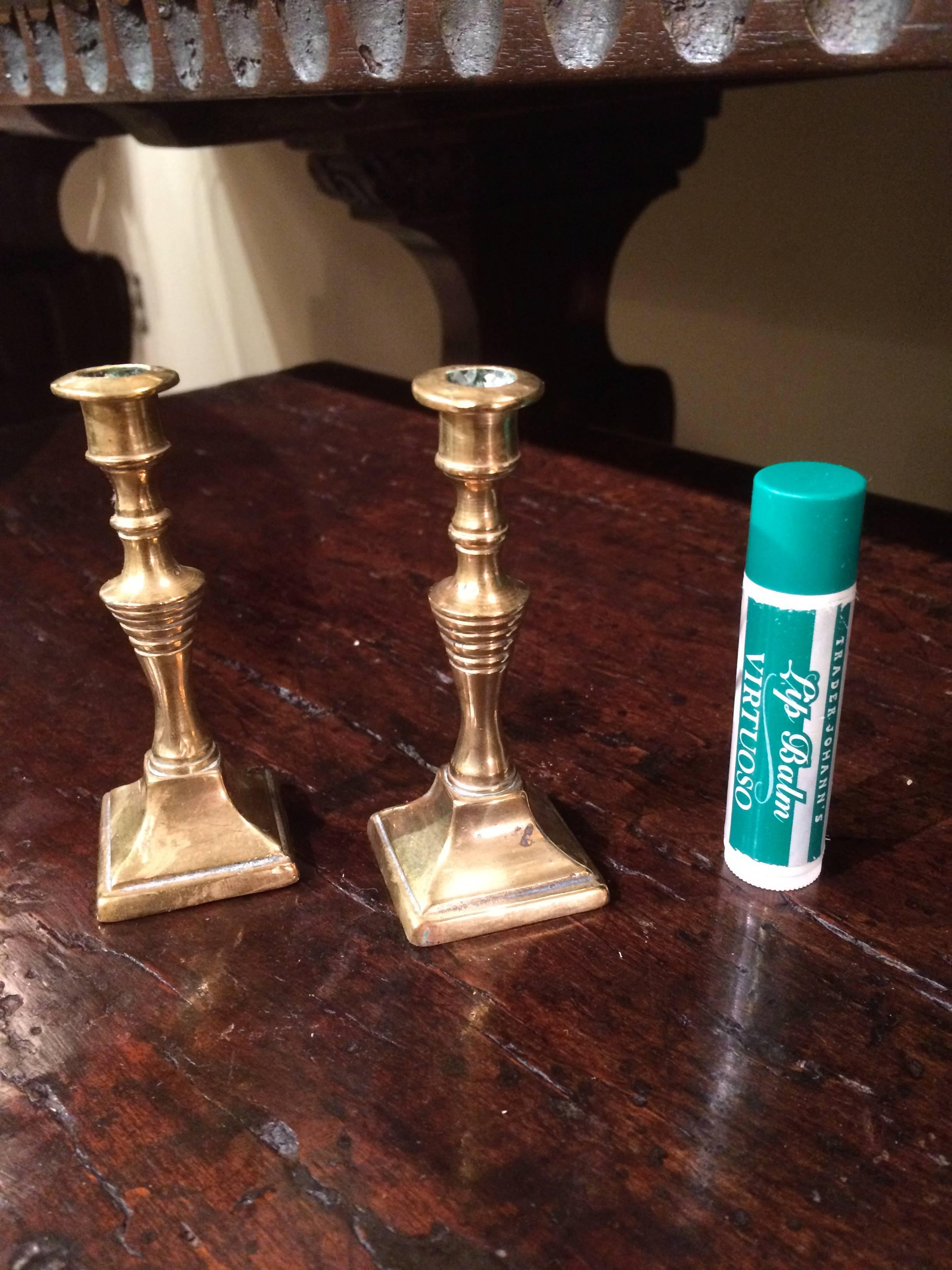 English Brass Miniature Candlesticks, Two Pairs at 1stDibs | miniature ...
