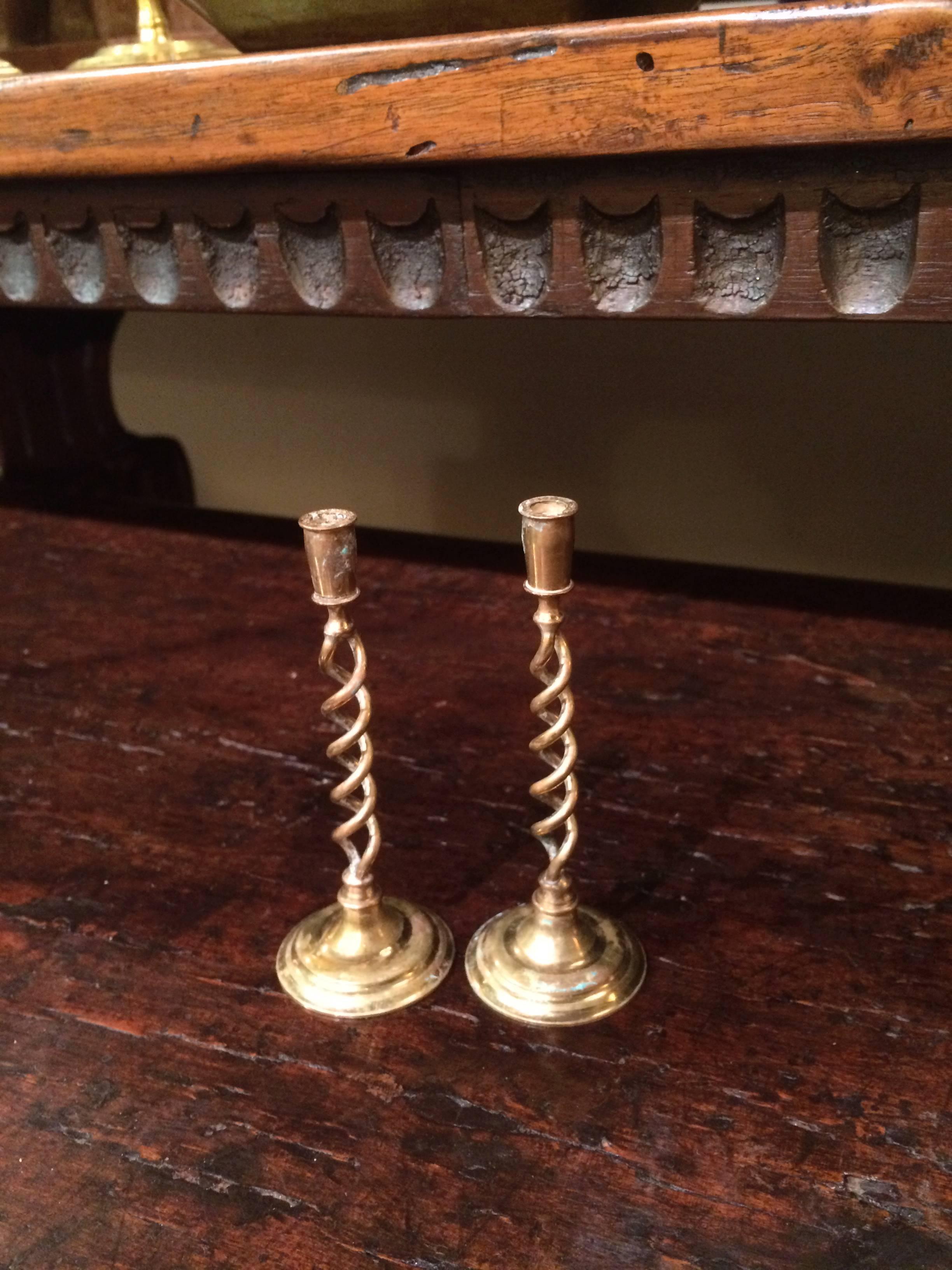 English Brass Miniature Candlesticks, Two Pairs at 1stDibs | miniature ...