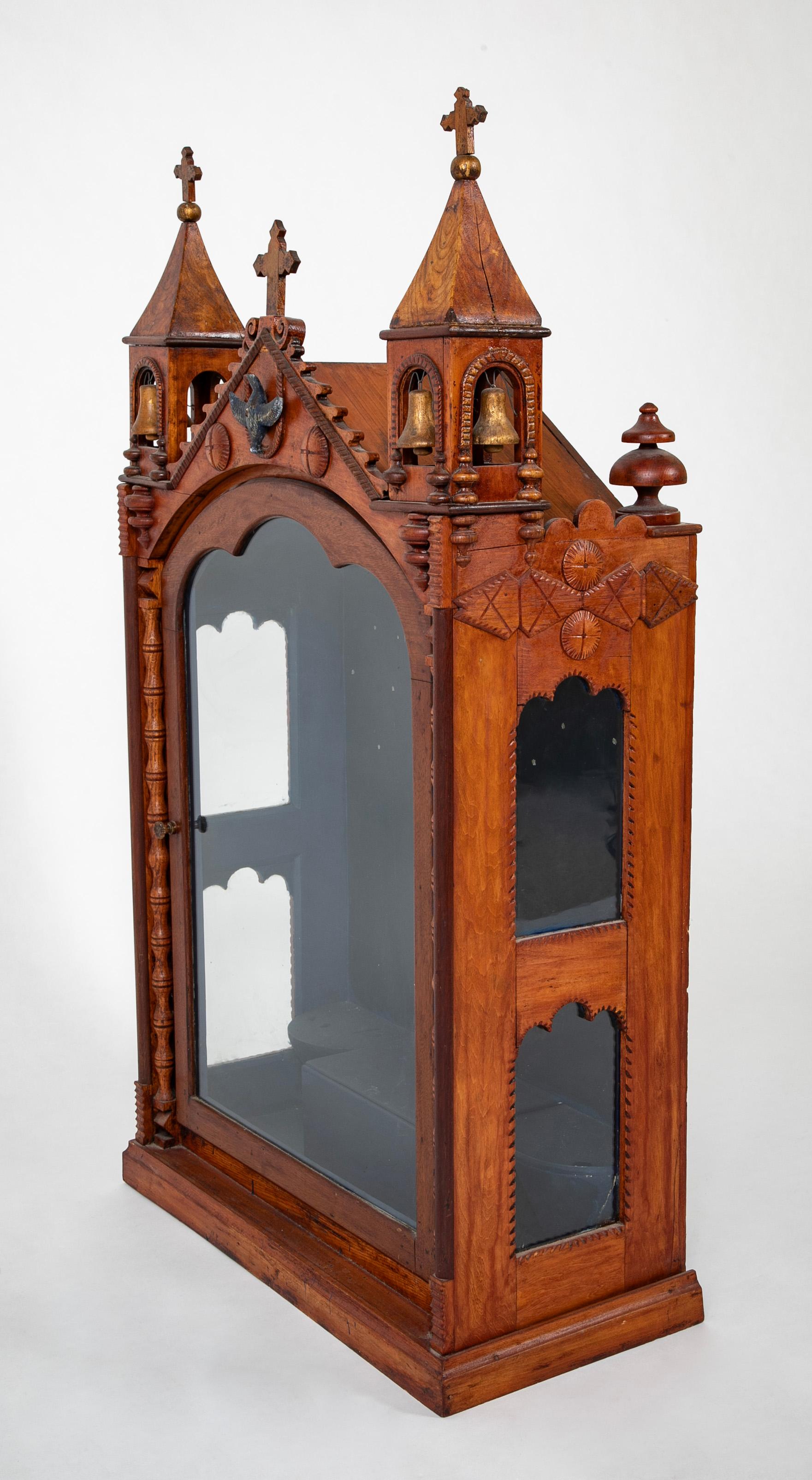 19th Century Mexican Spanish Colonial Architectural Santos Shrine For Sale at 1stDibs