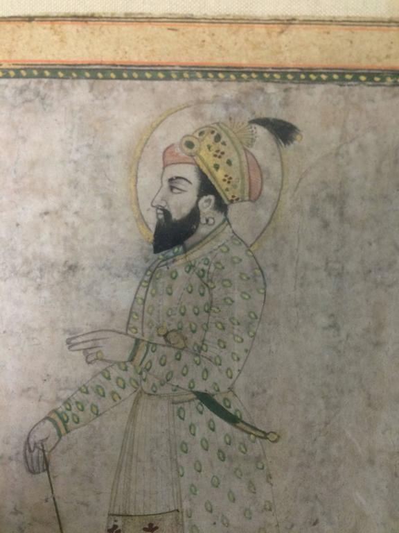 19th Century Indian Watercolor of a Mughal Prince at 1stDibs