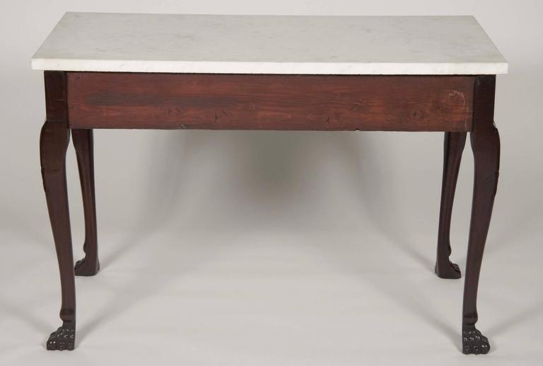 Irish Mahogany Marble-Top Console Table at 1stDibs