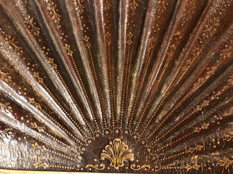 Italian Leather Scallop Shell Form Box with Gilt Tooling at 1stDibs