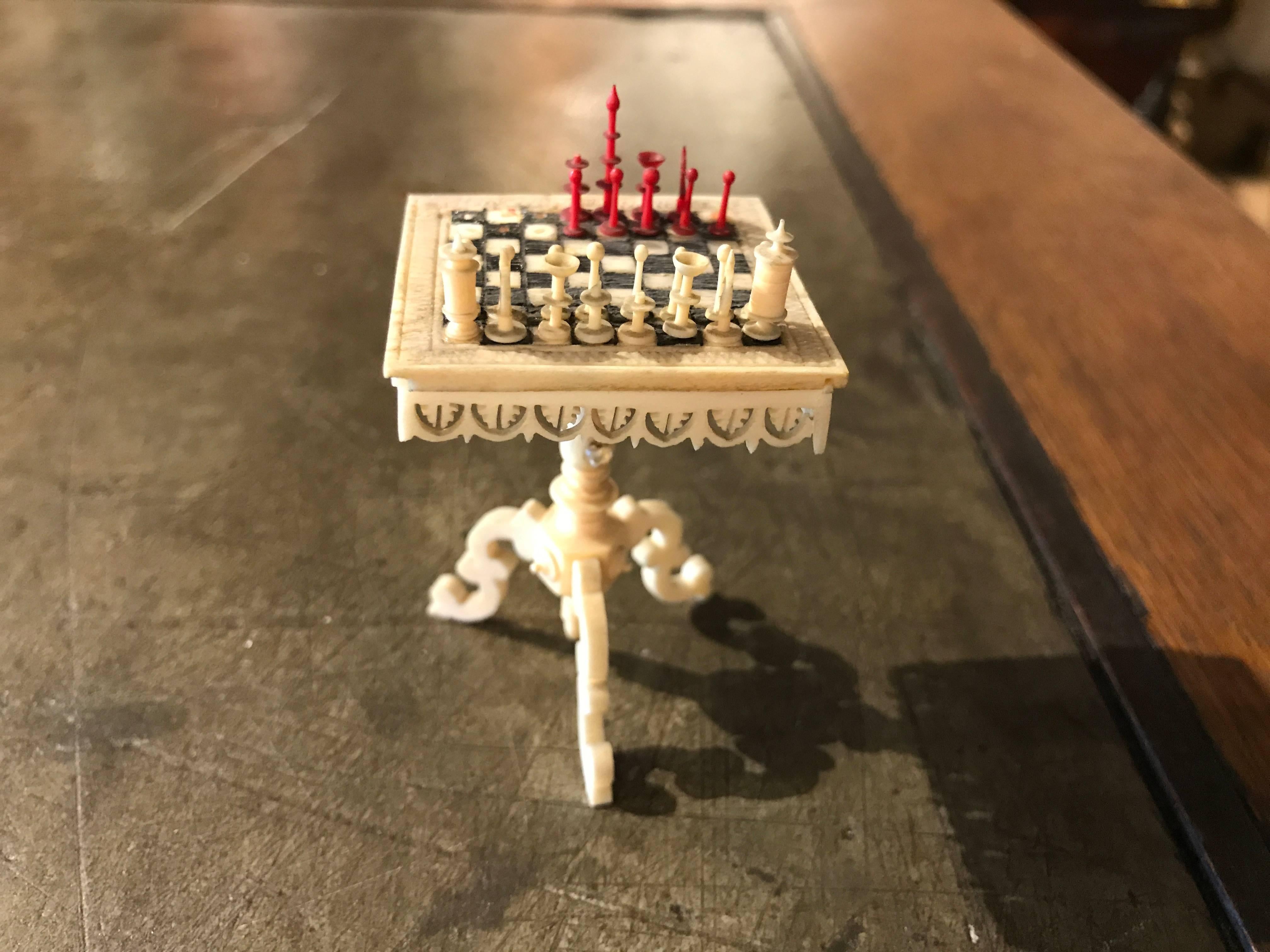 Swiss Miniature Chess Table with Stanhope Lens For Sale at 1stDibs ...