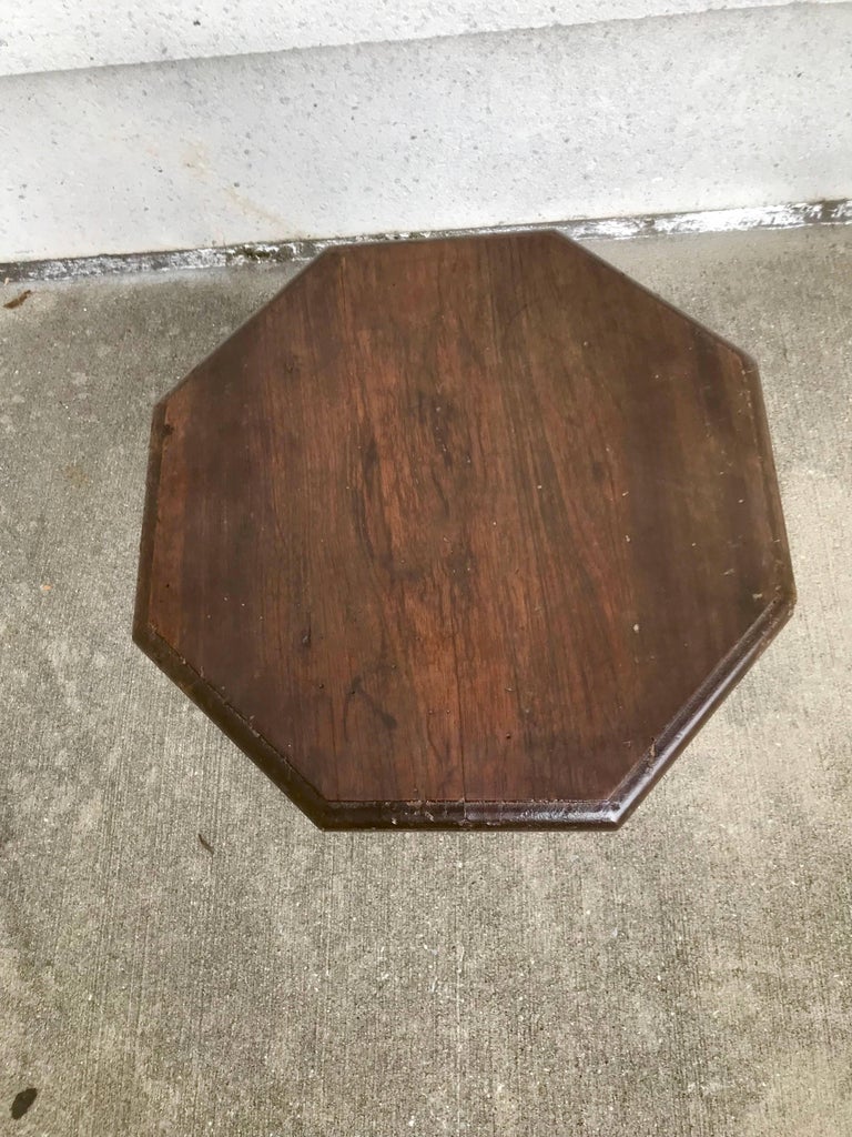 Italian Baroque Walnut Hexagonal Side Table at 1stDibs