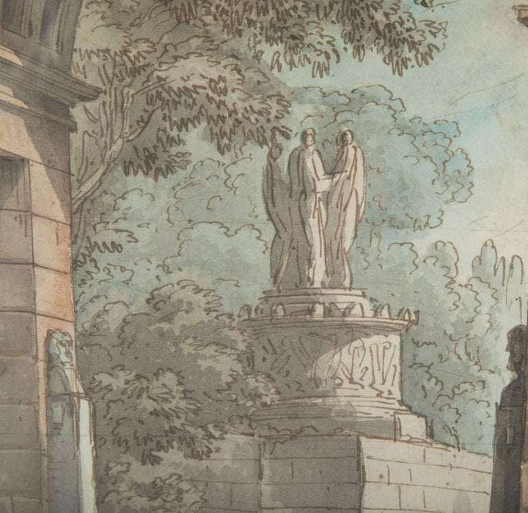 French Neoclassical Architectural Watercolor For Sale at 1stDibs ...