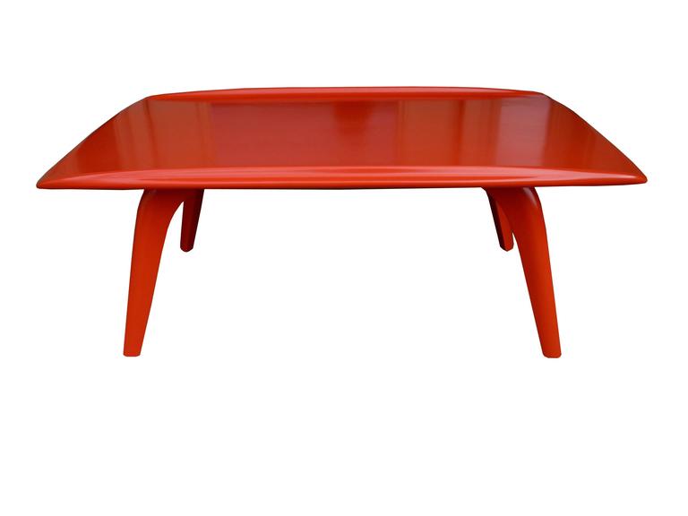 Orange Red Mid-Century Modern Coffee Table by Heywood-Wakefield, 1950s ...
