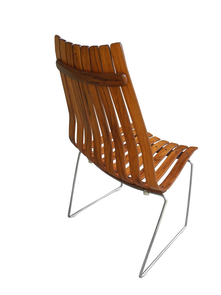 Single Rosewood Slatted Norwegian Chair by Hans Brattrud for Hove ...