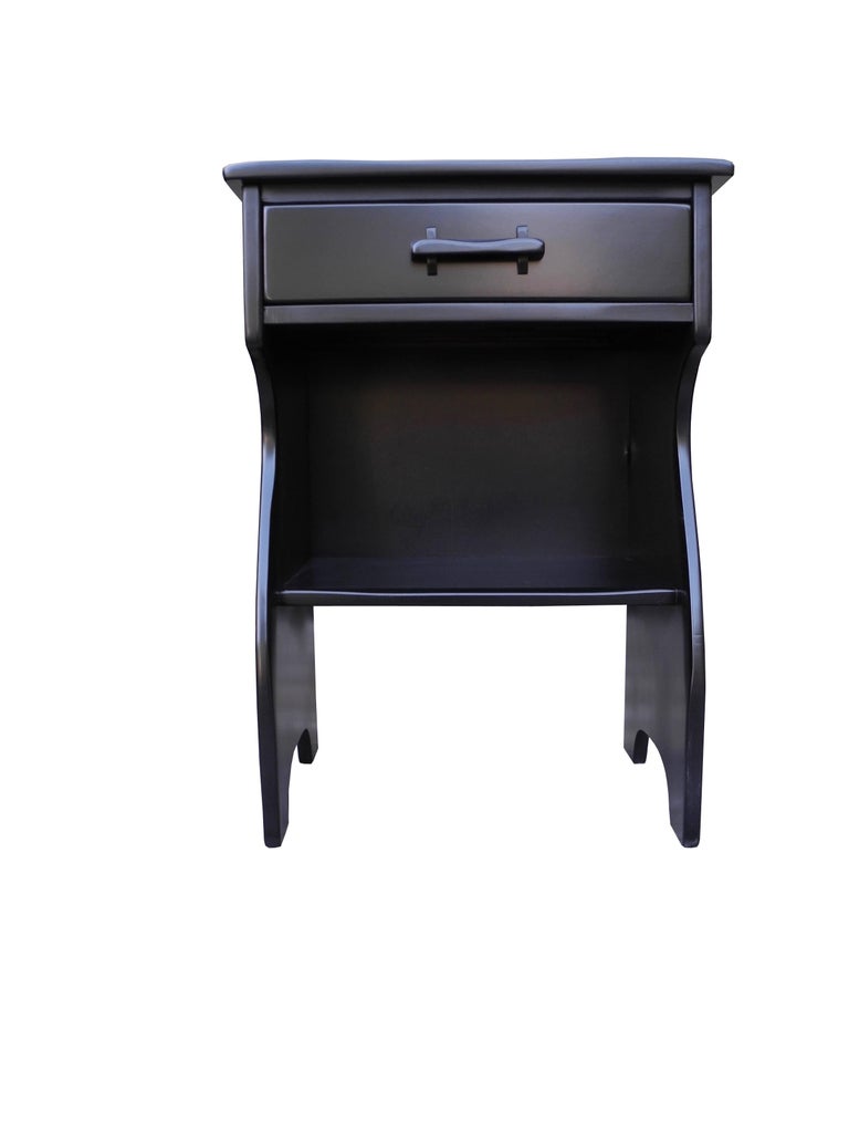 Mid-Century Colonial Modern Maple Nightstands in Black by Cushman ...