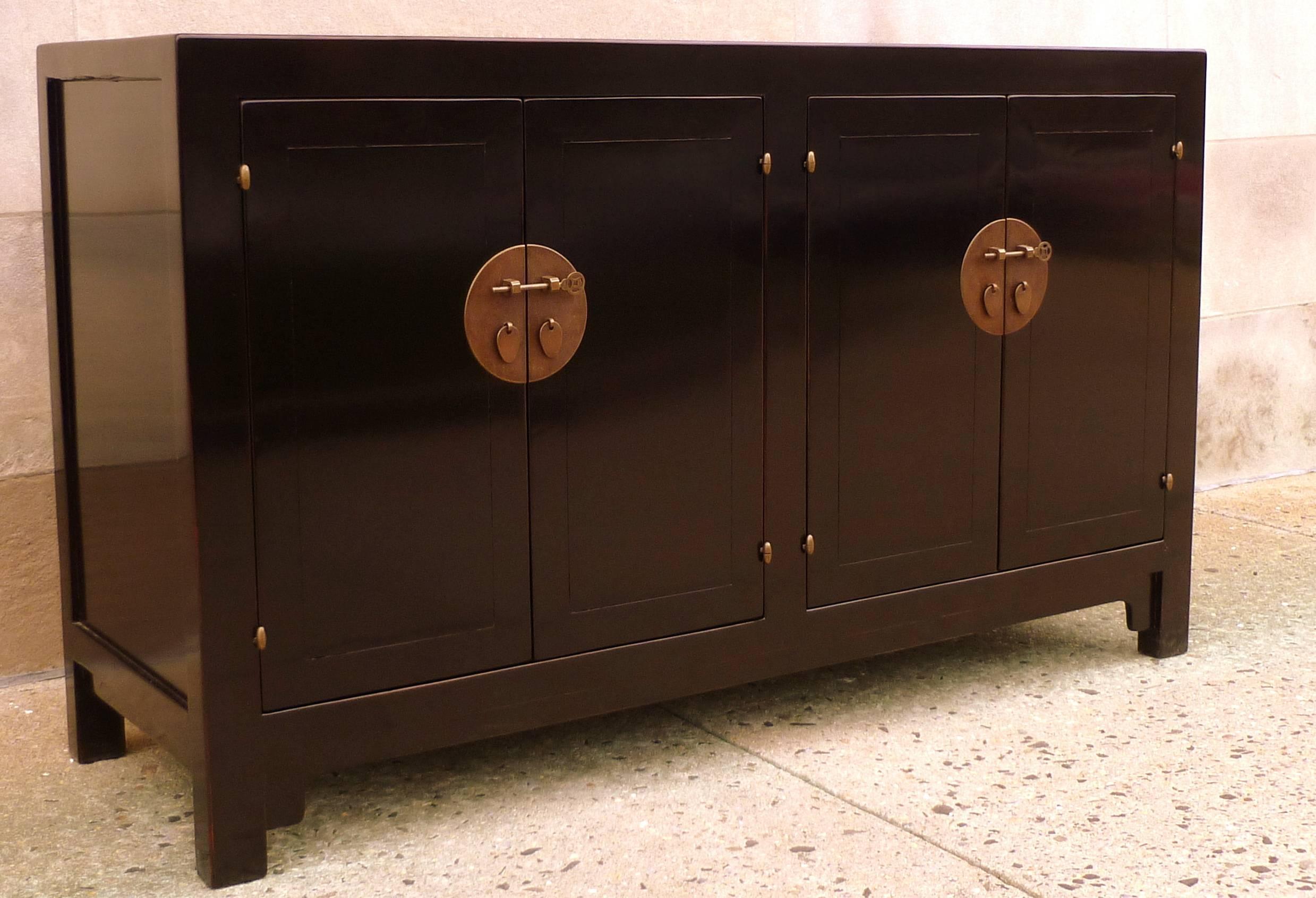 Refined and Elegant Black Lacquer Sideboard at 1stDibs