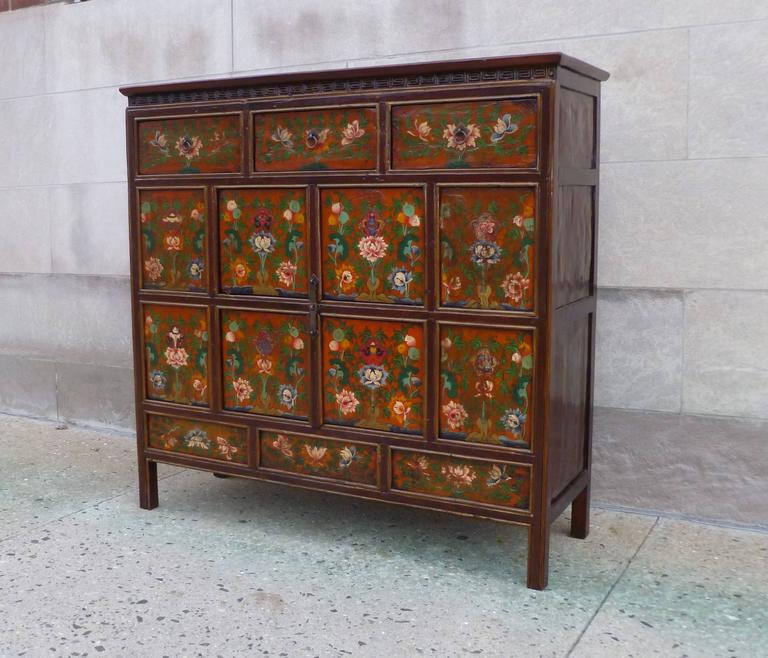 Tibetan Chest with Floral Motif at 1stDibs | tibetan chests for sale ...