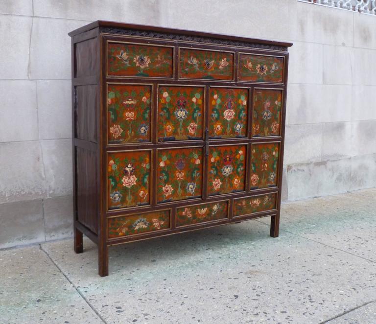 Tibetan Chest with Floral Motif at 1stDibs | tibetan chests for sale ...