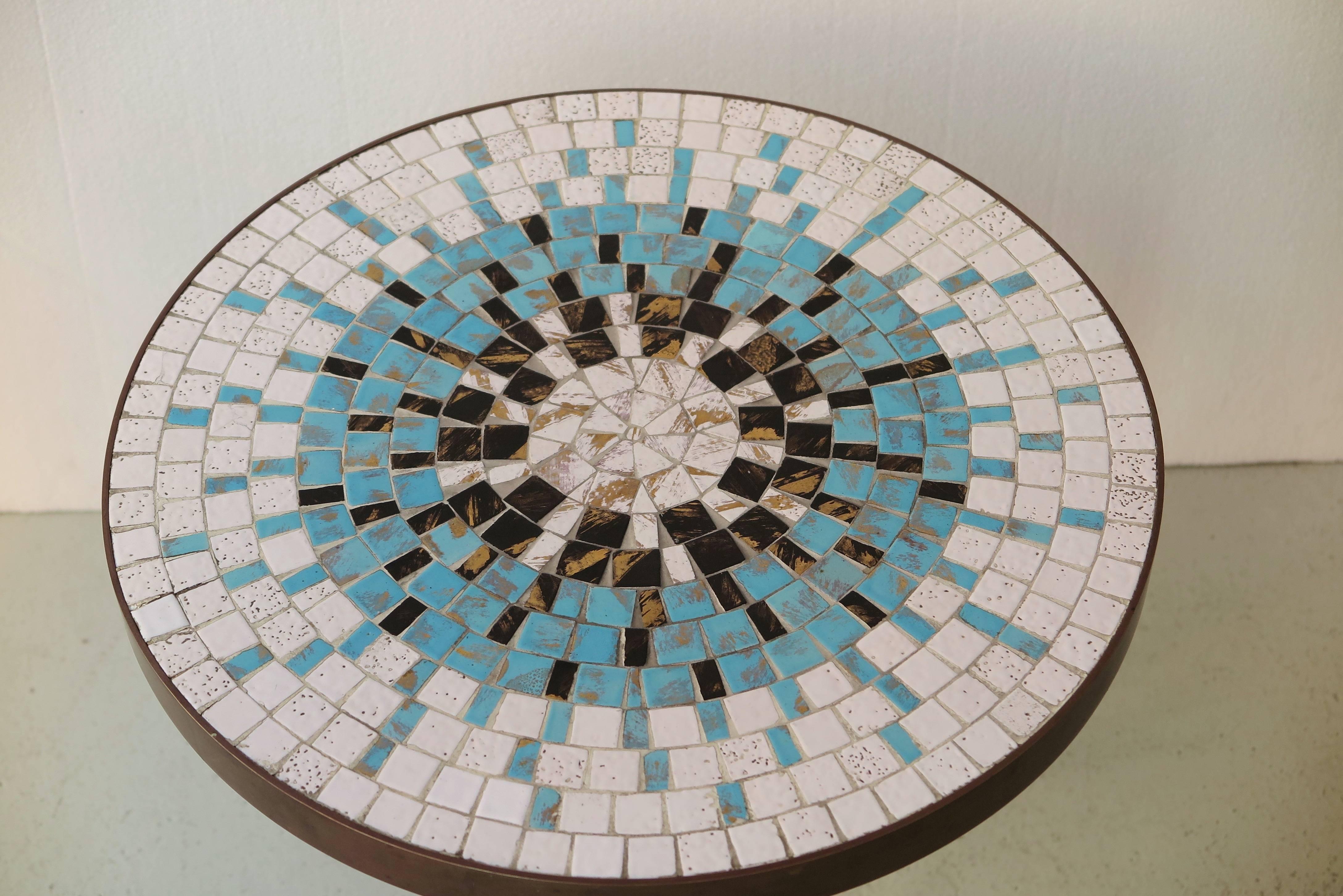 Small Mid-Century Mosaic Table by Luberto at 1stDibs | small mosaic table
