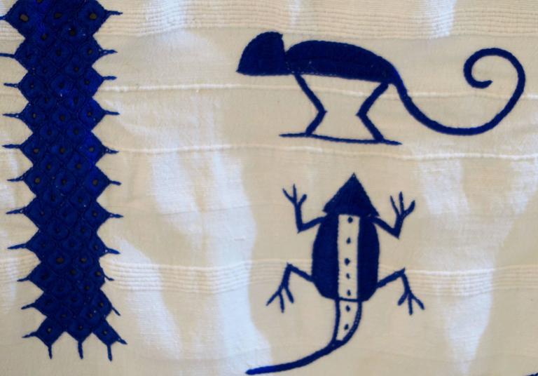 Hand Embroidered African Textile, Cameroon For Sale at 1stDibs