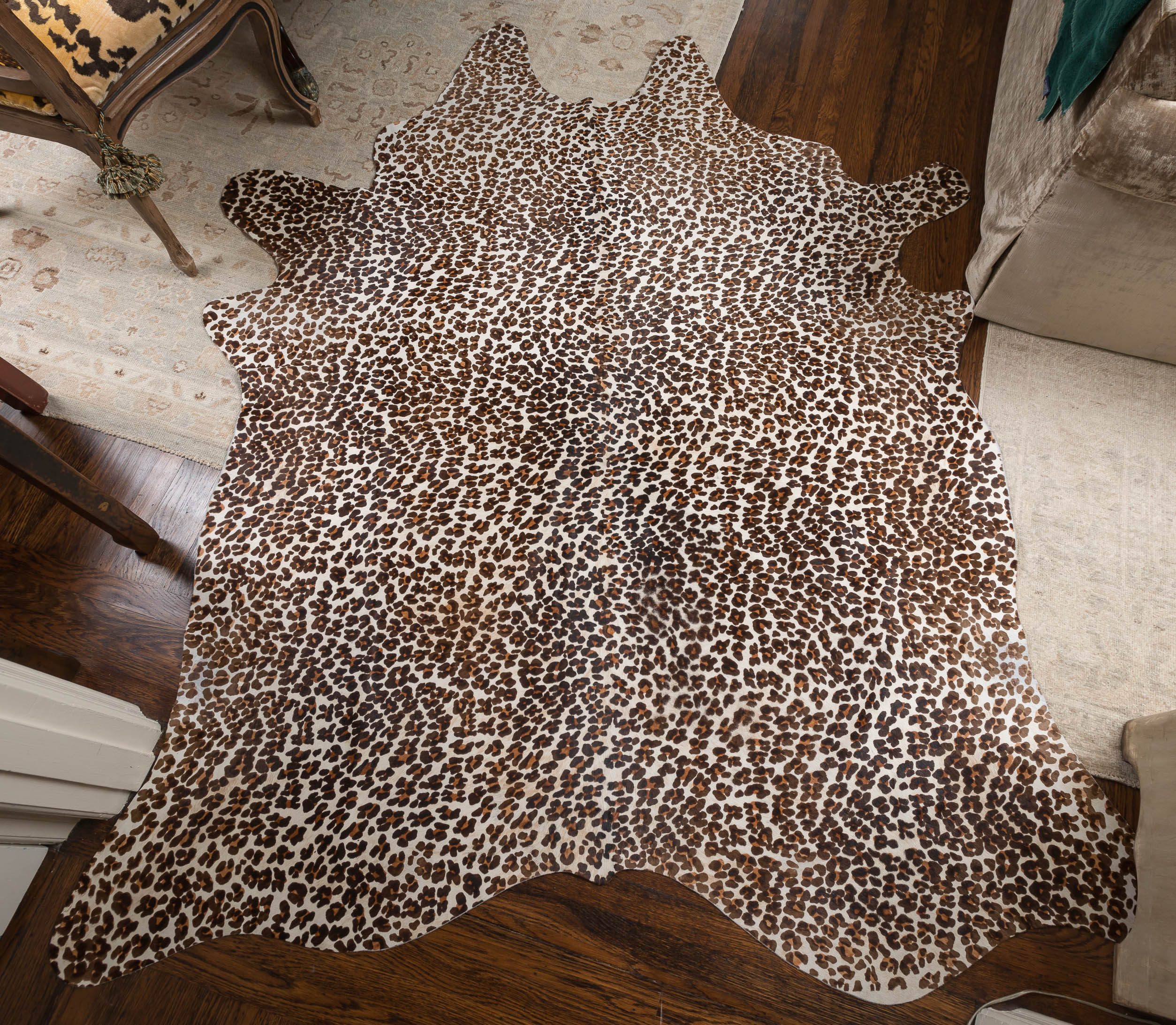 20th Century "Faux Cheetah" Stenciled Rug at 1stDibs